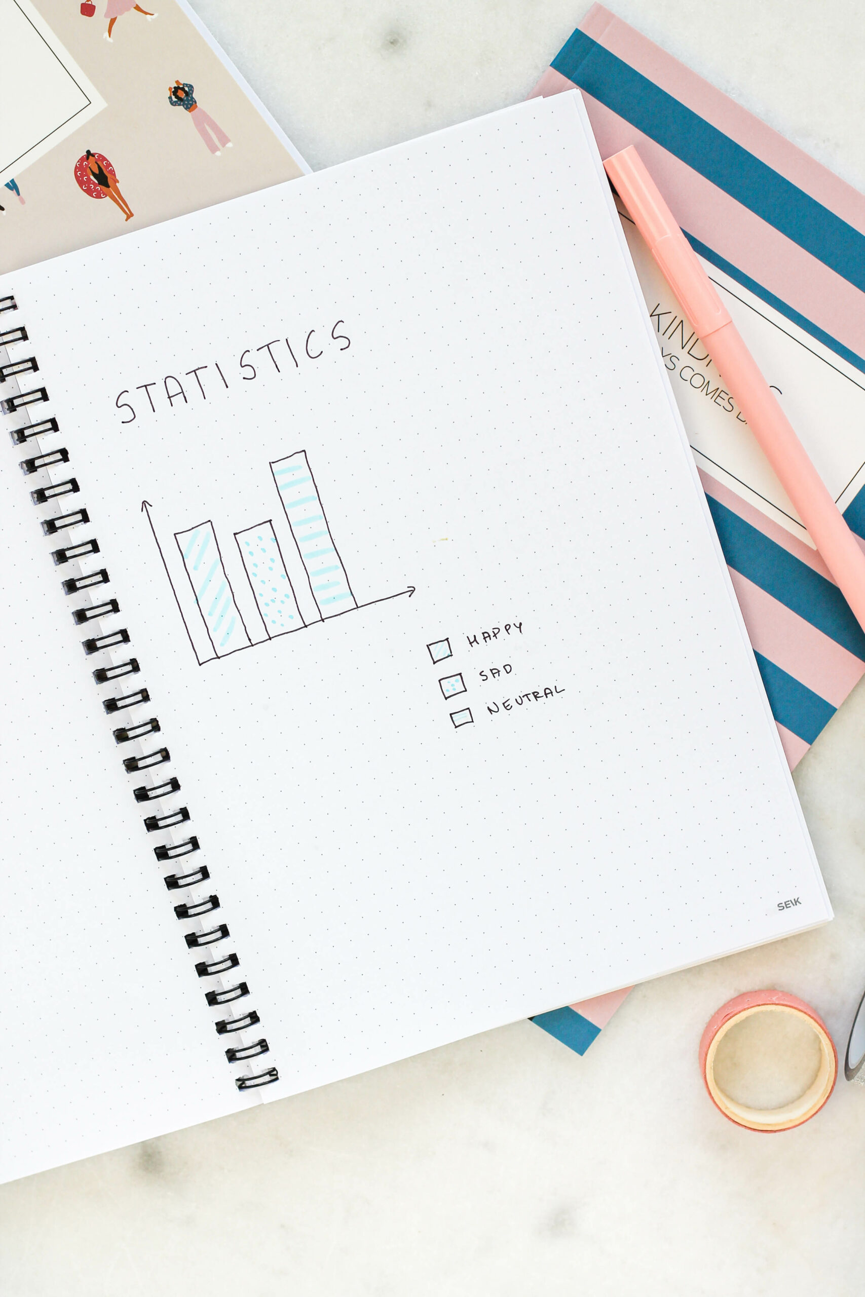 Bullet Journal / Dotted Notebook hard cover spiral binding - Forest - SEIK